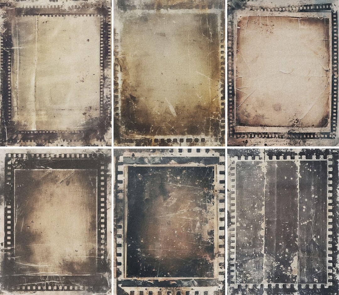 Vintage Film Rice Paper- 6 X Different Printed Mulberry Paper Images ...
