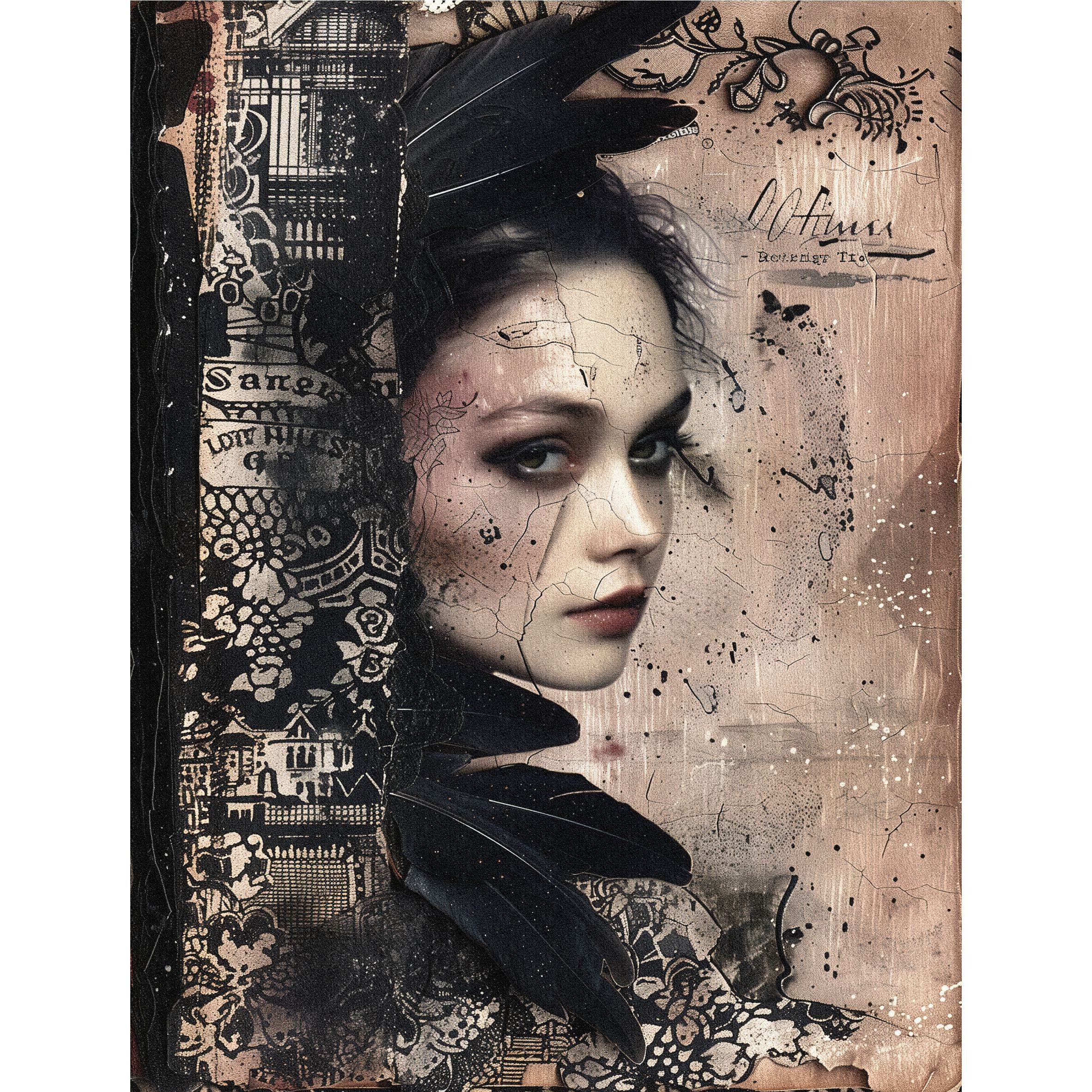 Dark Gothic Decoupage Rice Paper, 8 X 10.5 Inch for Scrapbooking Cards ...