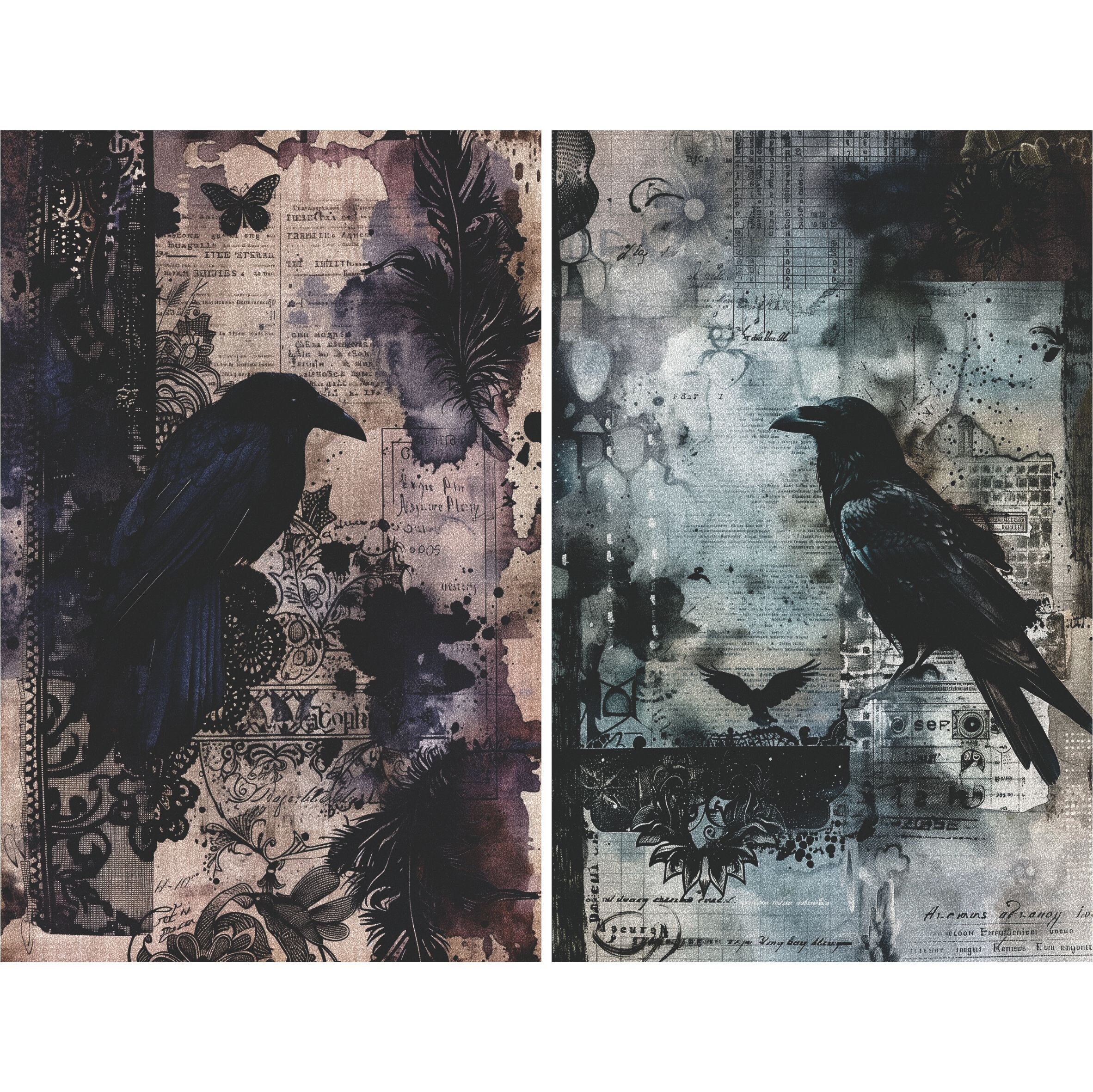Dark Gothic Decoupage Rice Paper, 8 X 10.5 Inch for Scrapbooking Cards ...