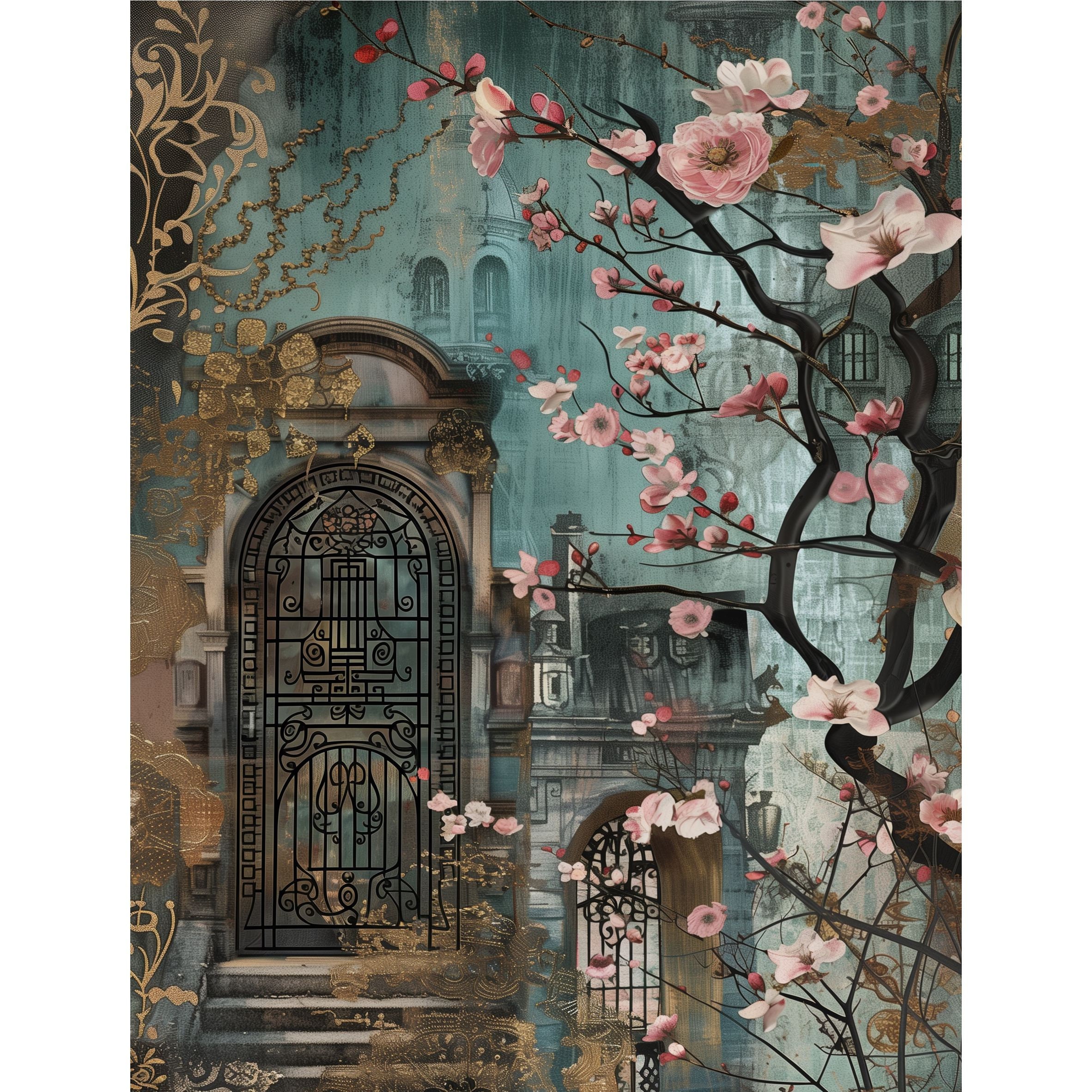 Victorian Gates Decoupage Rice Paper, 8 X 10.5 Inch - for Scrapbooking ...