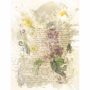 Distressed Floral Overlay Rice Paper 6 X Printed Mulberry Paper Images ...