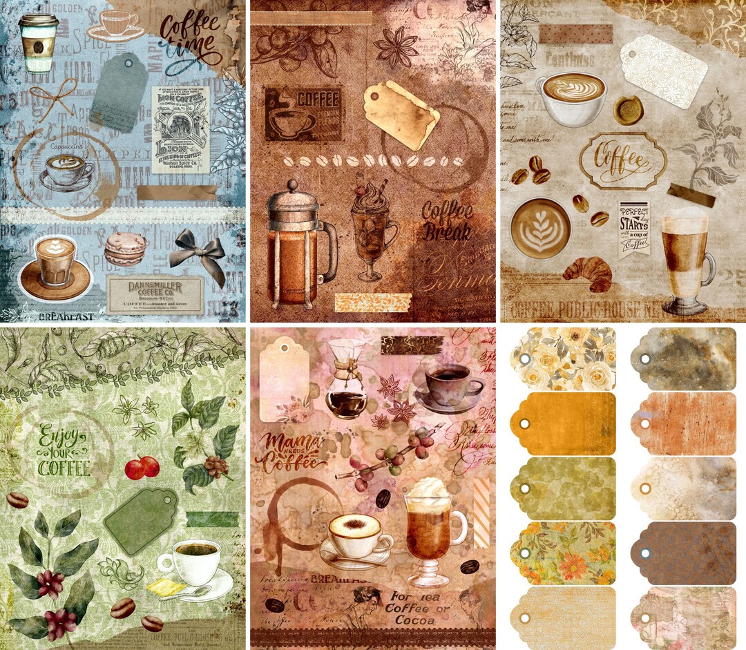 Coffee Decoupage Rice Paper, 8 X 10.5 Inch – for Decoupage Scrapbooking ...