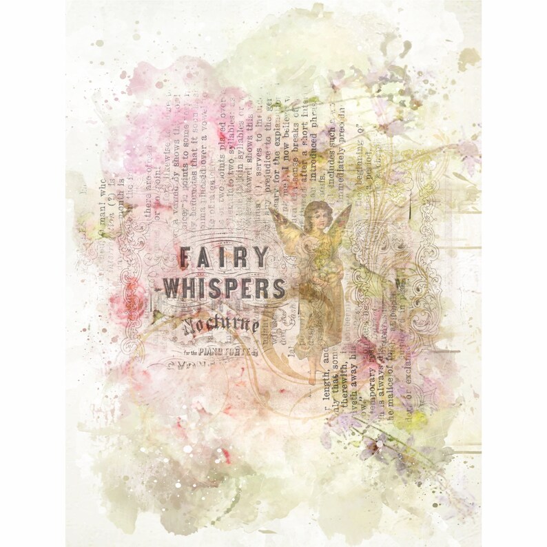 Distressed Floral Overlay Rice Paper 6 X Printed Mulberry Paper Images ...