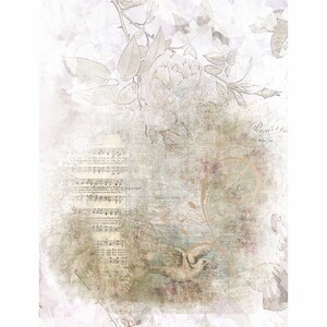 Distressed Floral Overlay Rice Paper 6 X Printed Mulberry Paper Images ...
