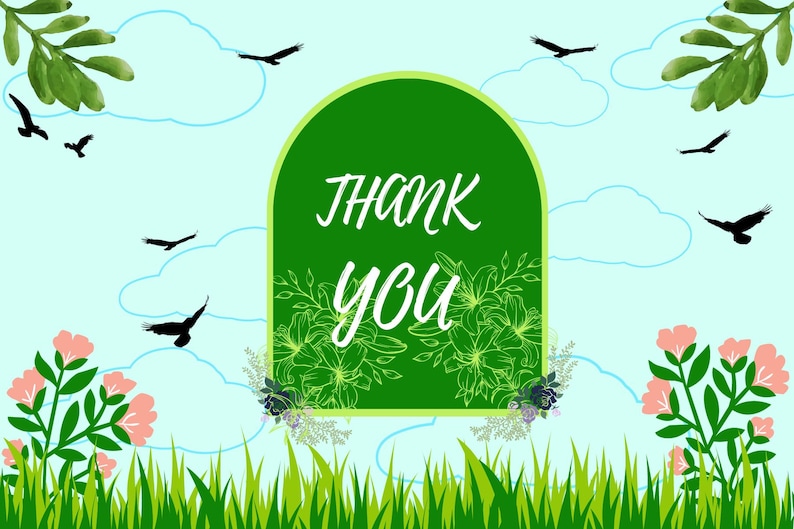 Green Thank You Card Design - Etsy