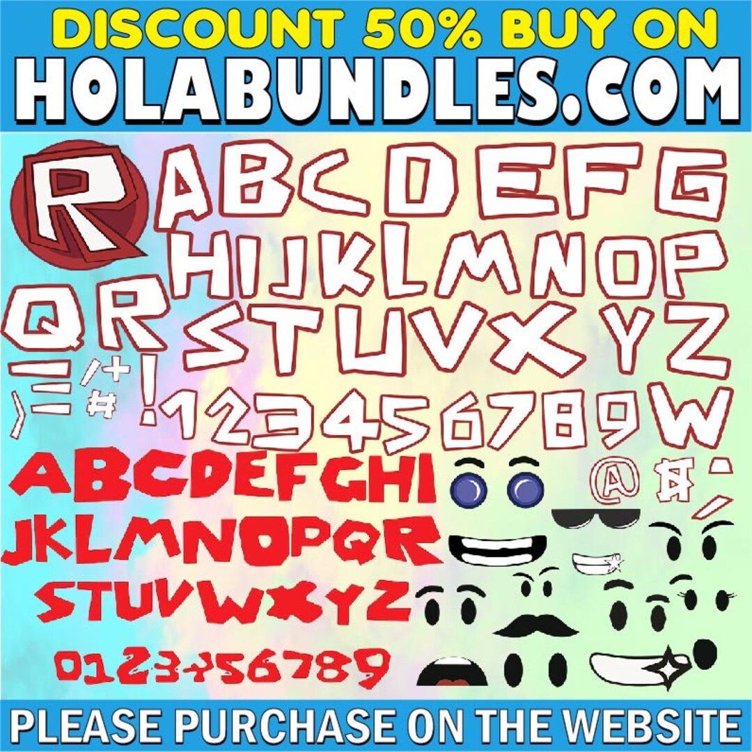 Roblox SVG Roblox Alphabet PNG Roblox TTF Digital Download Layered ...