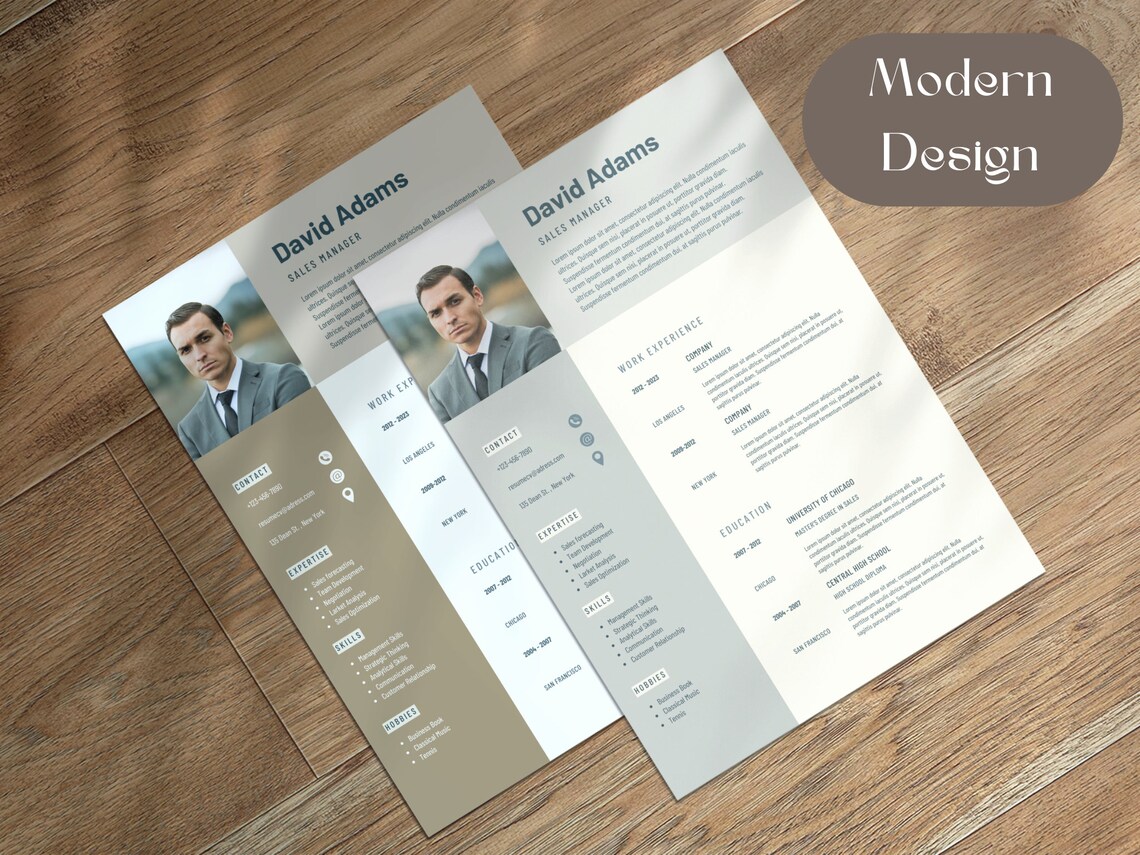 Personalized Modern CV Pack: 5 Templates With Photo and Cover Letter - Etsy
