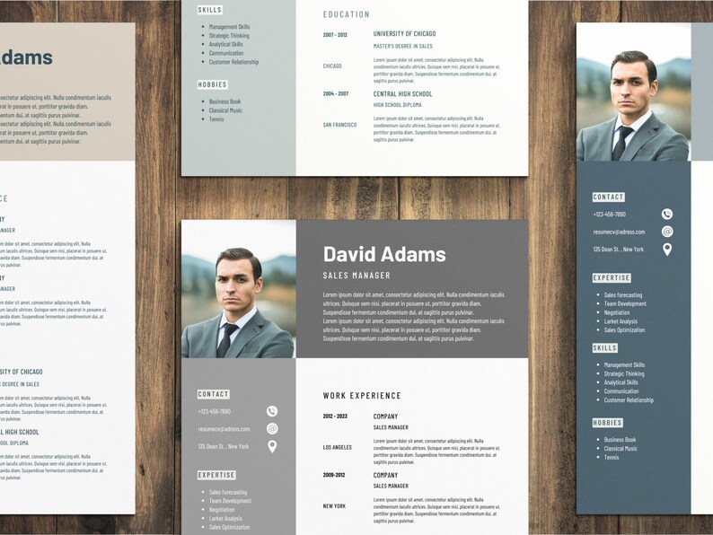 Personalized Modern CV Pack: 5 Templates With Photo and Cover Letter - Etsy