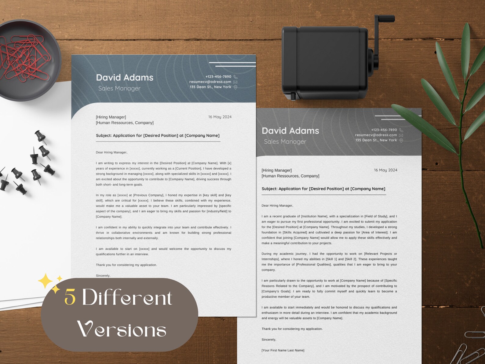 Personalized Modern CV Pack: 5 Templates With Photo and Cover Letter - Etsy