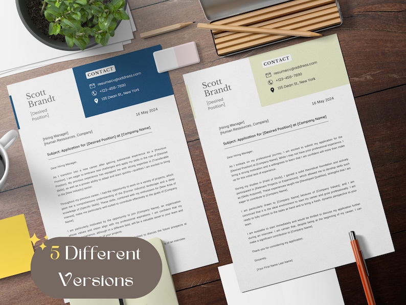 Editable Cover Letter Templates for All Career Stages in Canva - Etsy