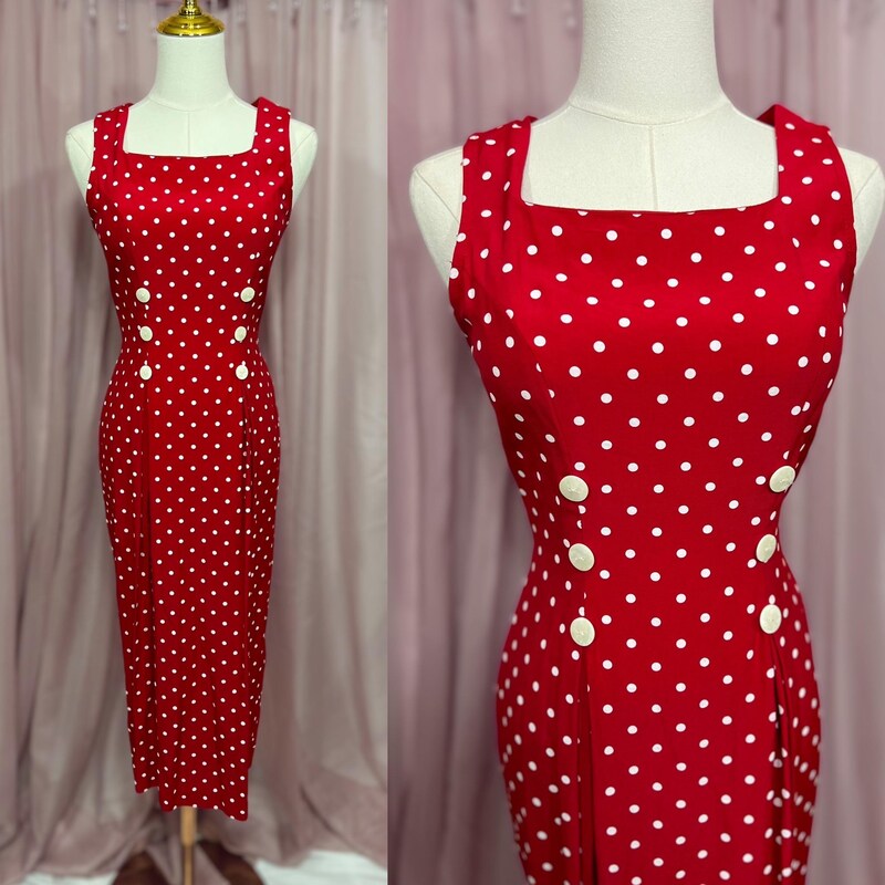 Red Polka Dot Dress - Etsy