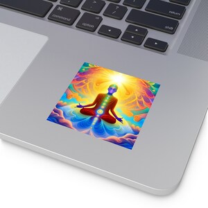 Spiritual Alignment Digital Art Square Stickers, Indoor and Outdoor ...