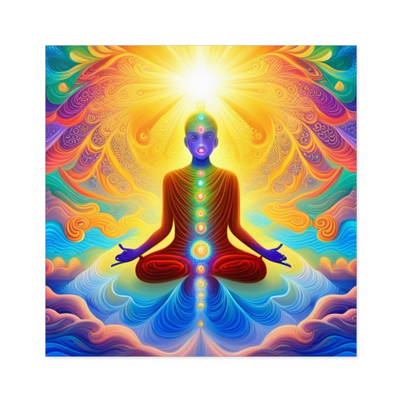 Spiritual Alignment Digital Art Square Stickers, Indoor and Outdoor ...