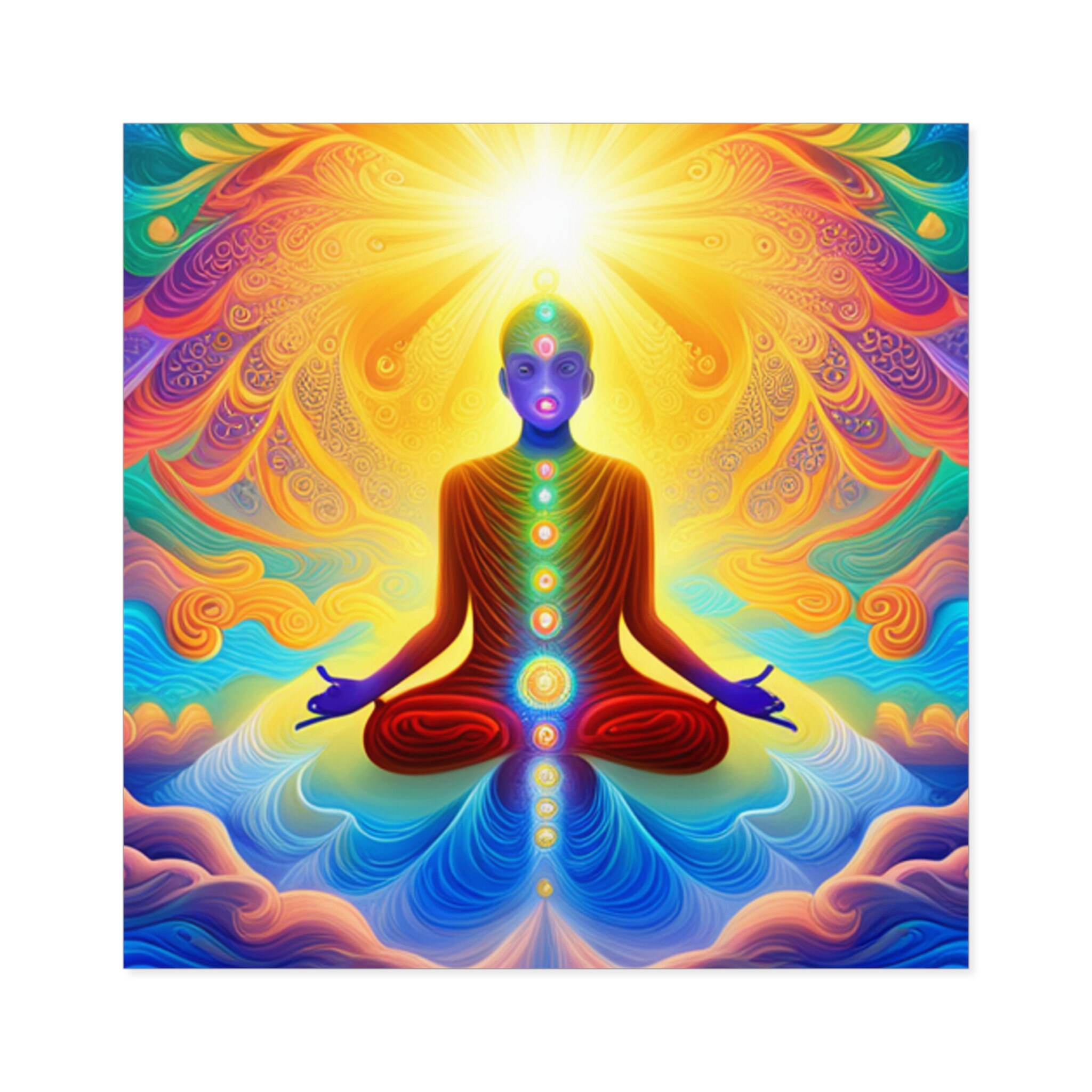Spiritual Alignment Digital Art Square Stickers, Indoor and Outdoor ...