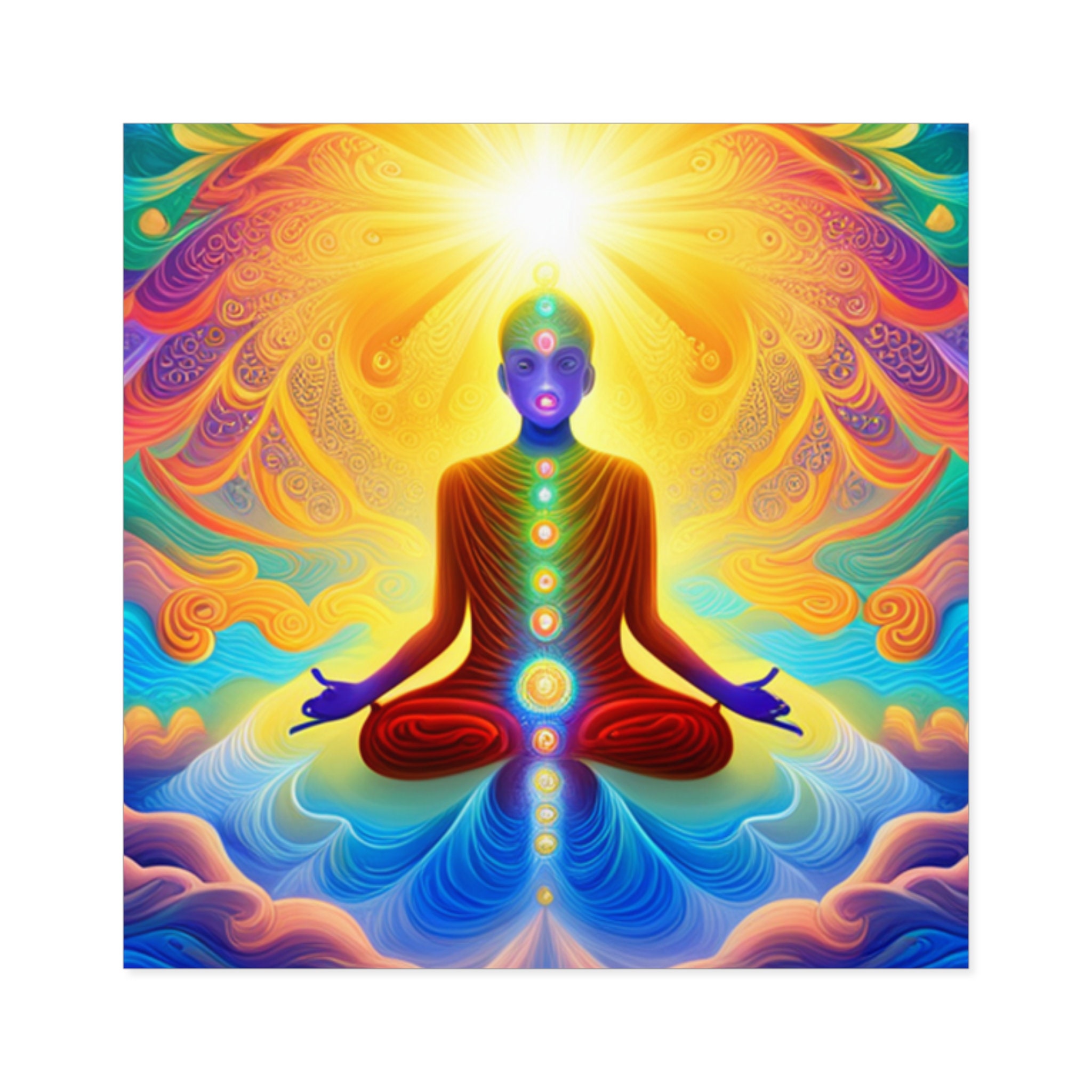 Spiritual Alignment Digital Art Square Stickers, Indoor and Outdoor ...