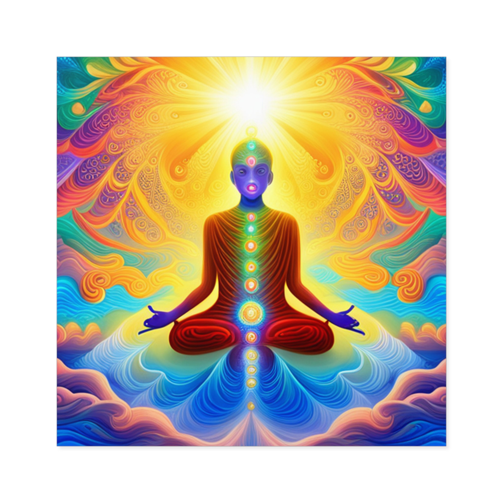 Spiritual Alignment Digital Art Square Stickers, Indoor and Outdoor ...