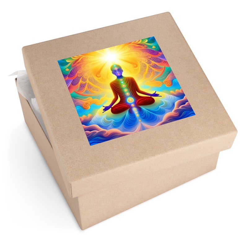 Spiritual Alignment Digital Art Square Stickers, Indoor and Outdoor ...