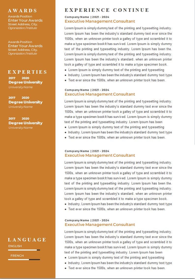 Web Developer Resume Template: Professional CV Design (microsoft Word ...