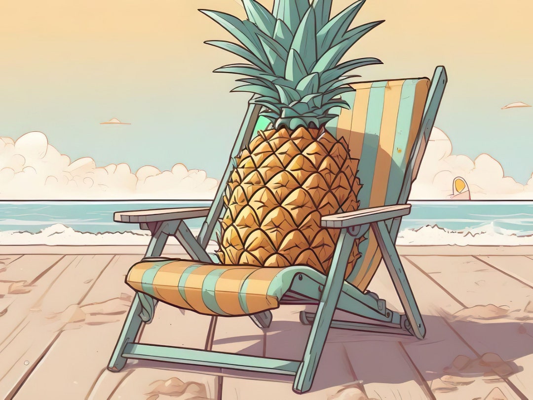 Sunbathing Pineapple Ai Prompts Ai Image Ai Art Print - Etsy Canada