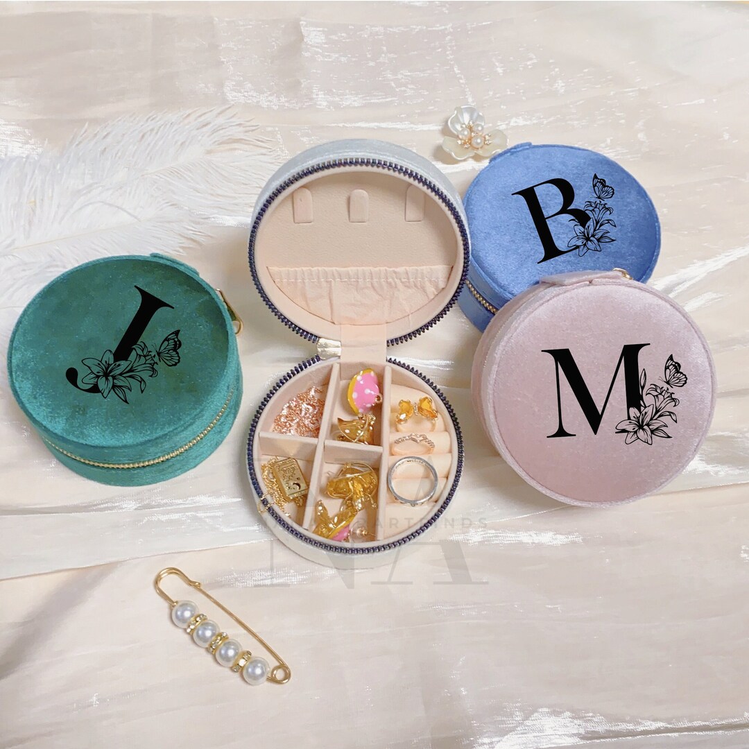 Personalized Letter Jewelry Box, Custom Jewelry Storage, Initial Travel ...