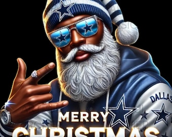 Black Santa & Mrs. Claus Dallas Cowboys Holiday Art - Etsy