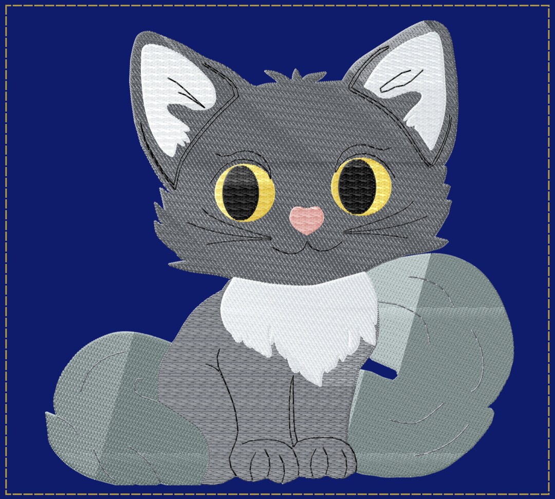 Kitten Machine Embroidery, Instant Download, Cat for Children - Etsy