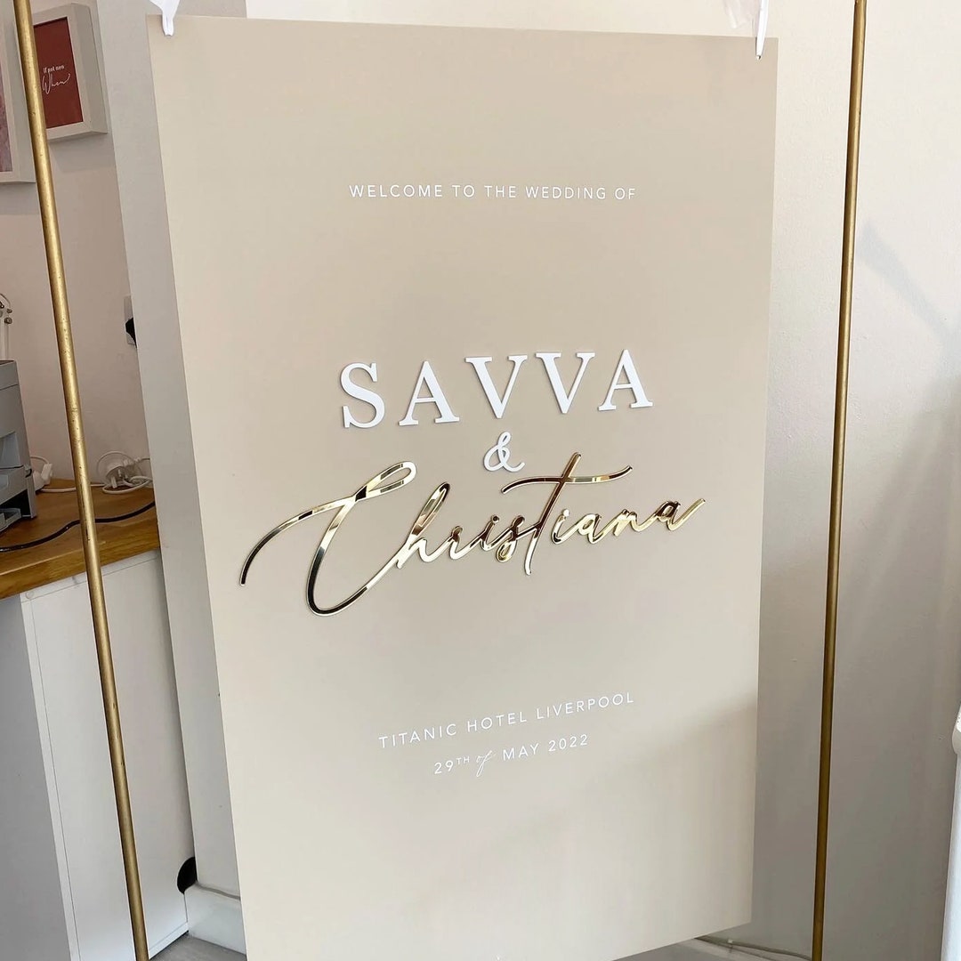 3D Personalized Acrylic Welcome Entrance Sign Wedding Decor Acrylic ...