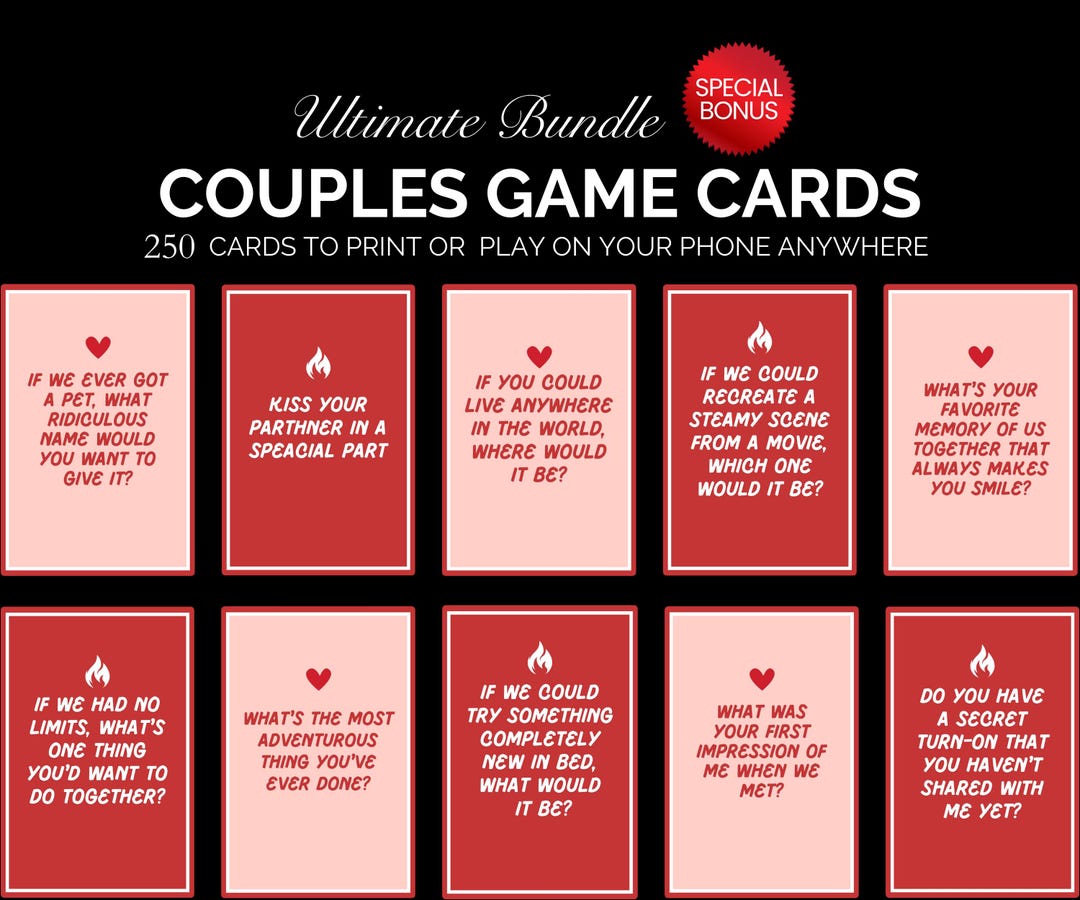Date Nights Couples | Digital Couple Game Cards | Card Games Couples ...