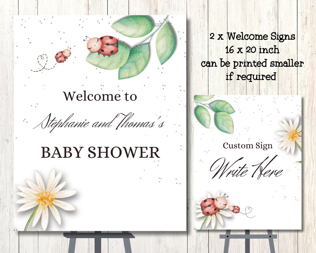 Lady Bird Welcome Signs, Ladybug Party Decor, Little Lady Shower Decor ...