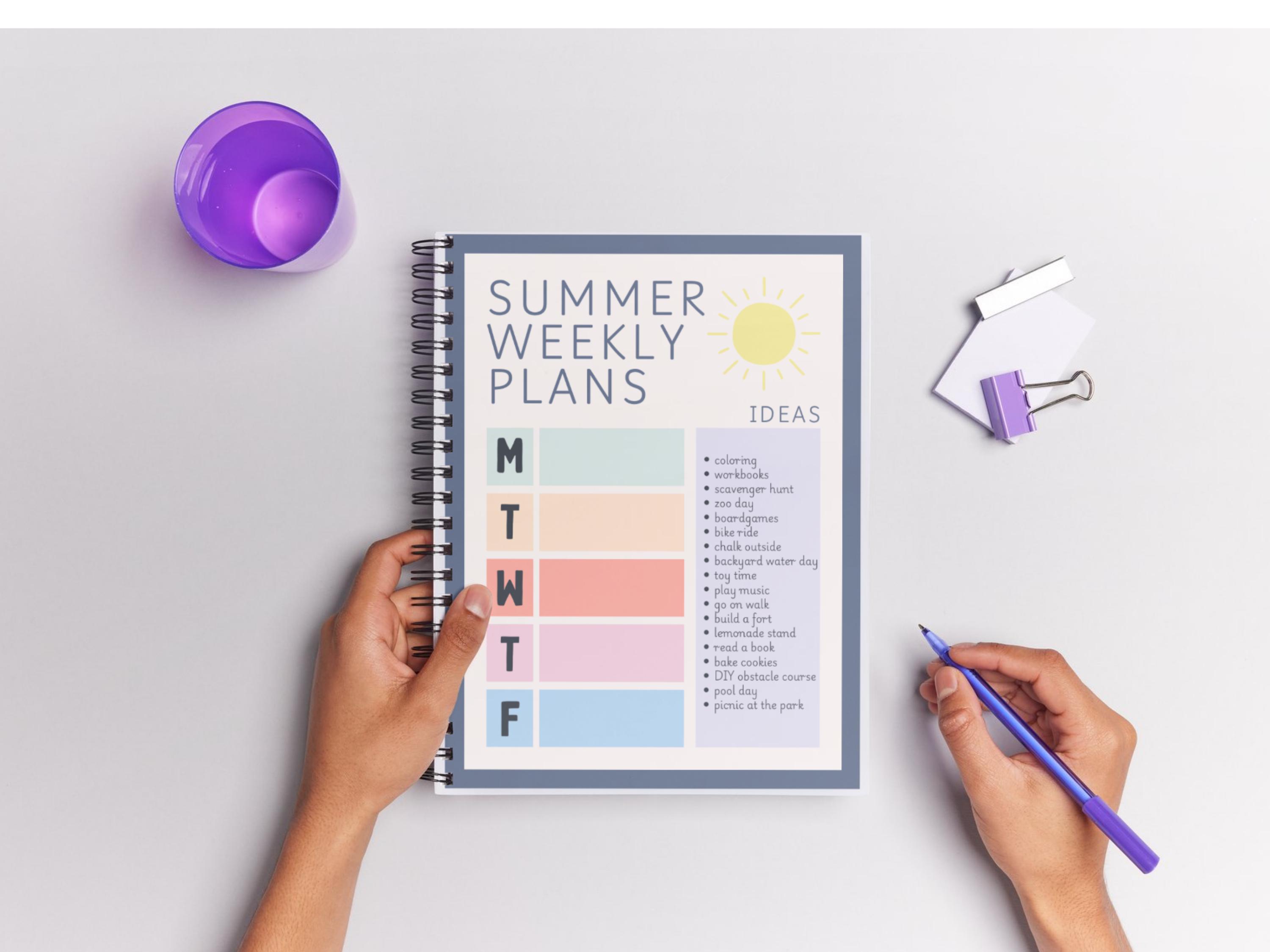 Summer Activity Planner for Kids | Nanny Activity Plan | Editable ...
