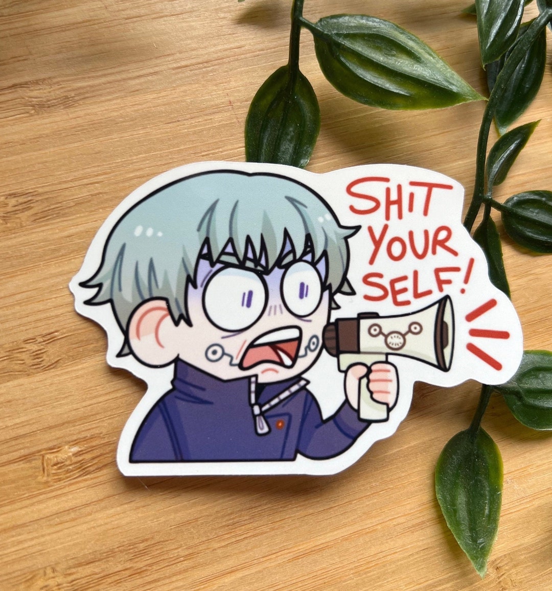 Shouting Sorcerer Chibi, Funny Anime, Glossy Vinyl Sticker for Laptop ...