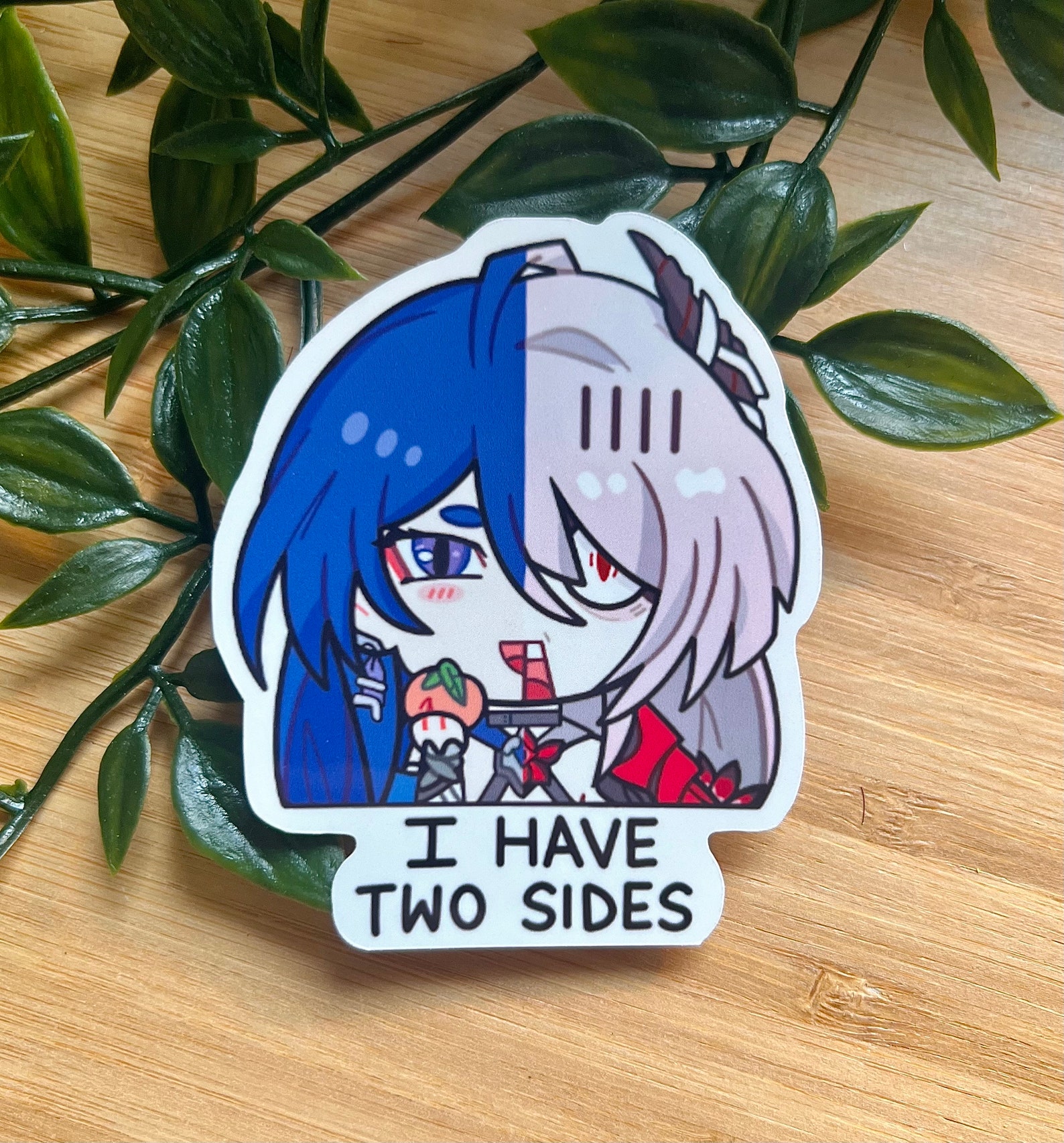 Acheron I Have Two Sides Sticker, Honkai Star Rail, Cute Chibi Funny ...