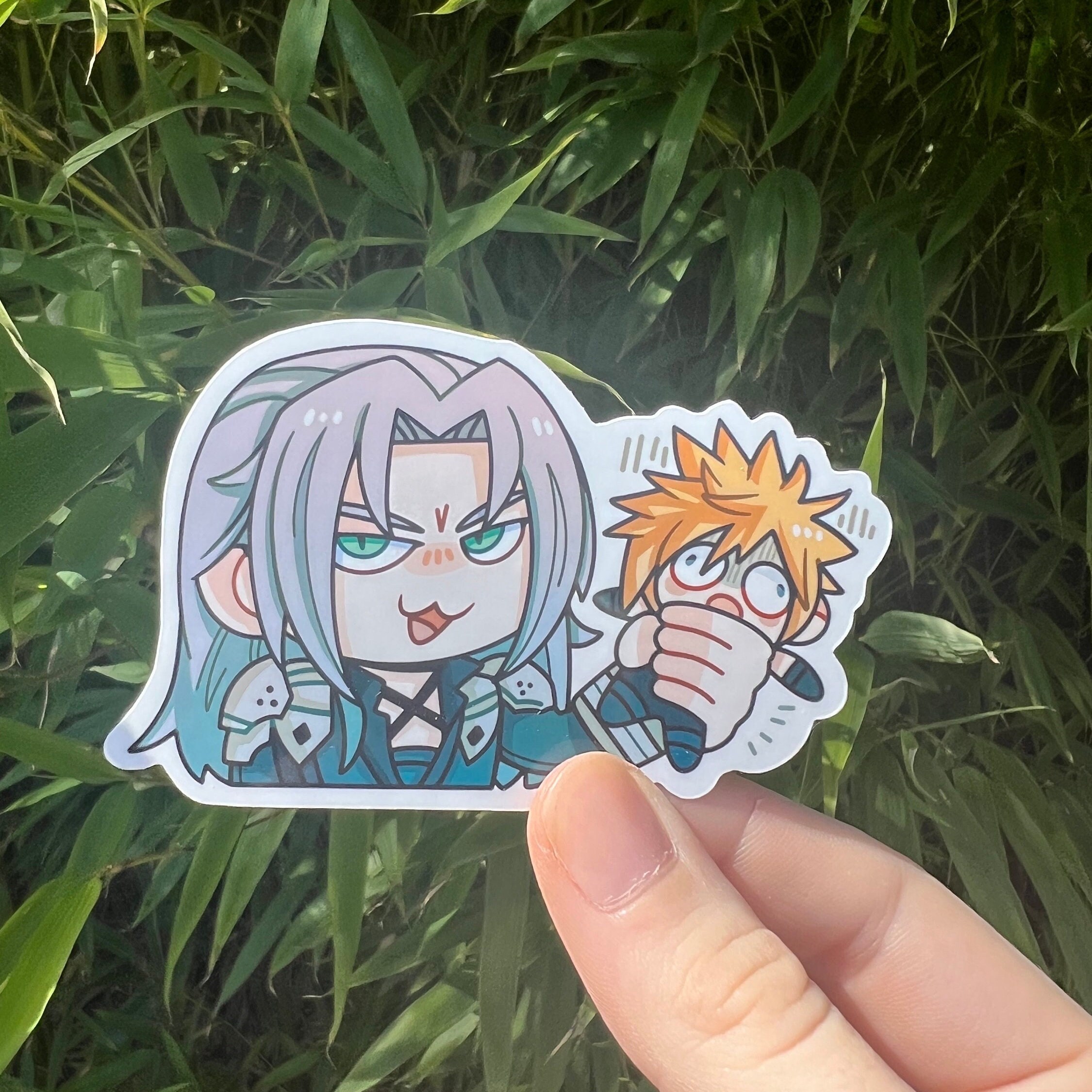 FF7 Chibi Sticker, Cute Funny Cloud, Glossy Vinyl Sticker for Laptop ...