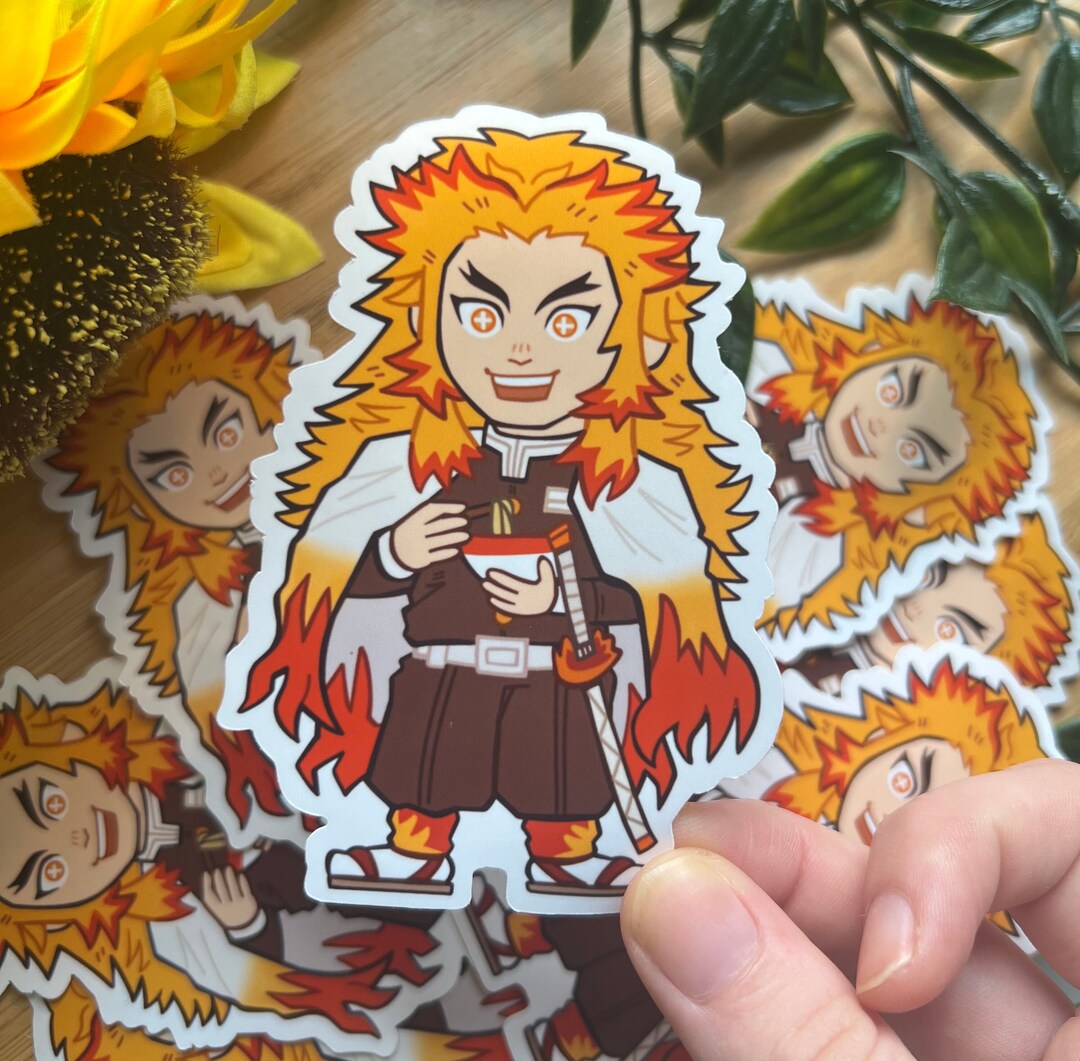 Anime Fire Slayer, Cute Chibi Funny, Glossy Vinyl Sticker for Laptop ...