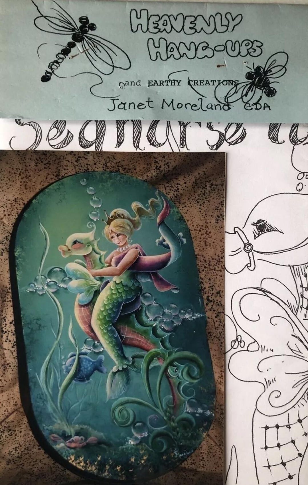 Vintage Tole Pattern : Ride a Seahorse To..... by Janet Moreland - Etsy