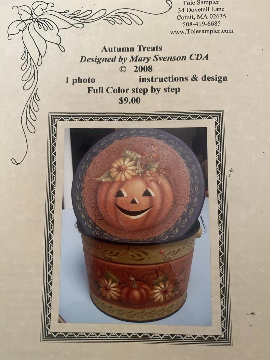 Vintage Tole Painting Pattern Packet: Autumn Treats by Mary Svenson - Etsy