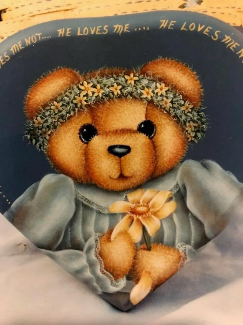 Vintage 1999 Tole Painting Pattern : Sweetheart Basket Bear by Debbie ...