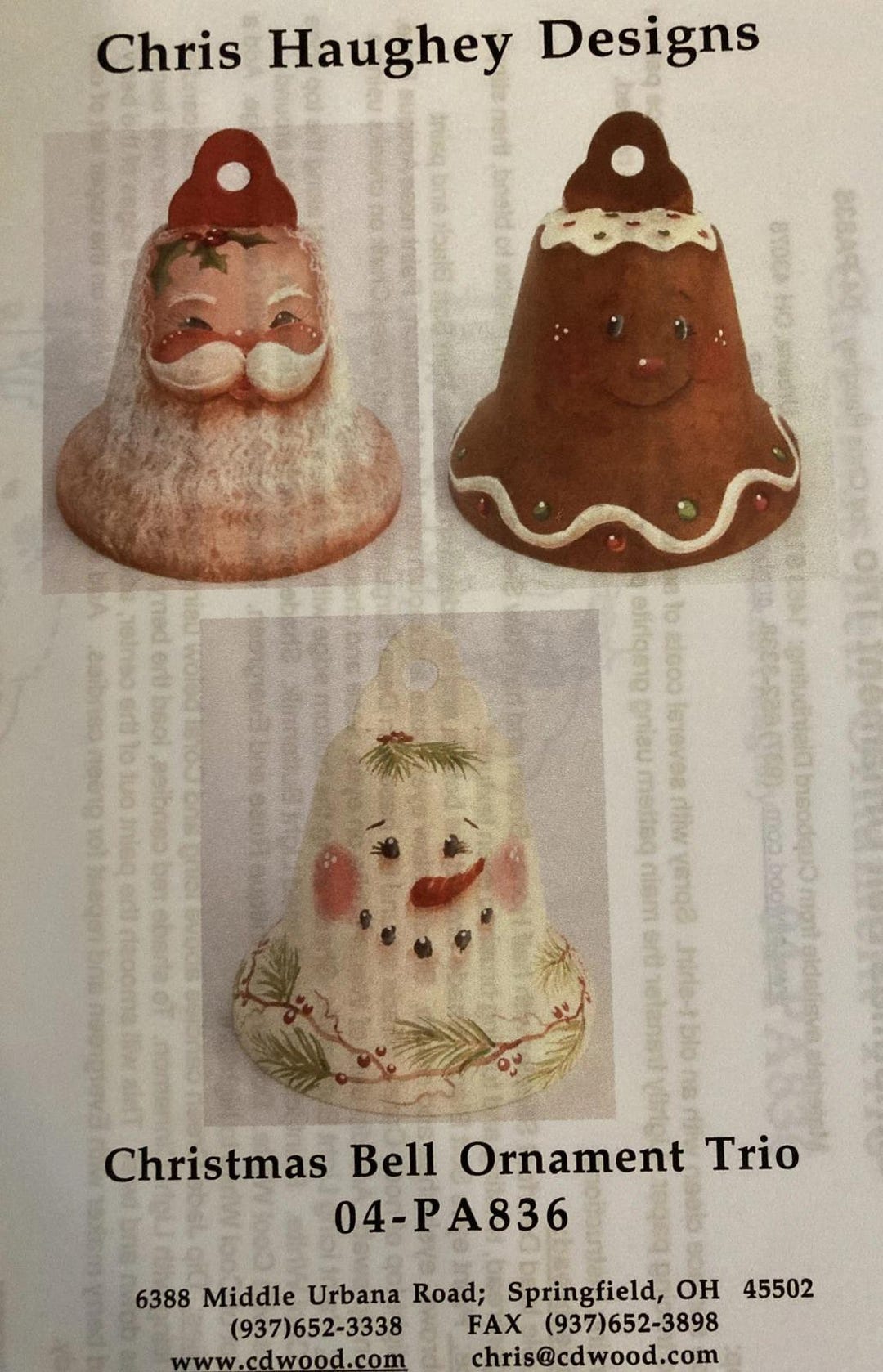 Tole Painting Pattern Packet: Christmas Bell Ornament Trio by Chris ...