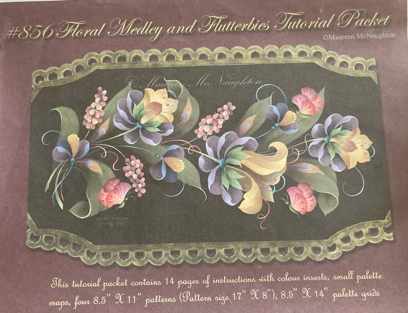 Tole Painting Pattern : Floral Medley and Flutterbies by Maureen ...