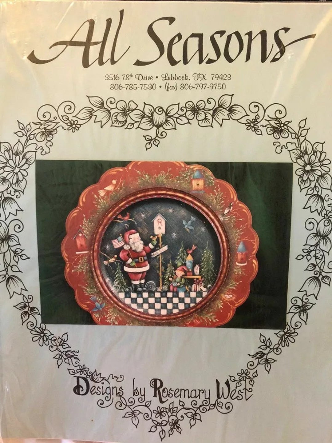 Decorative Tole Painting Pattern Packet: Santa Plate by Rosemary West ...