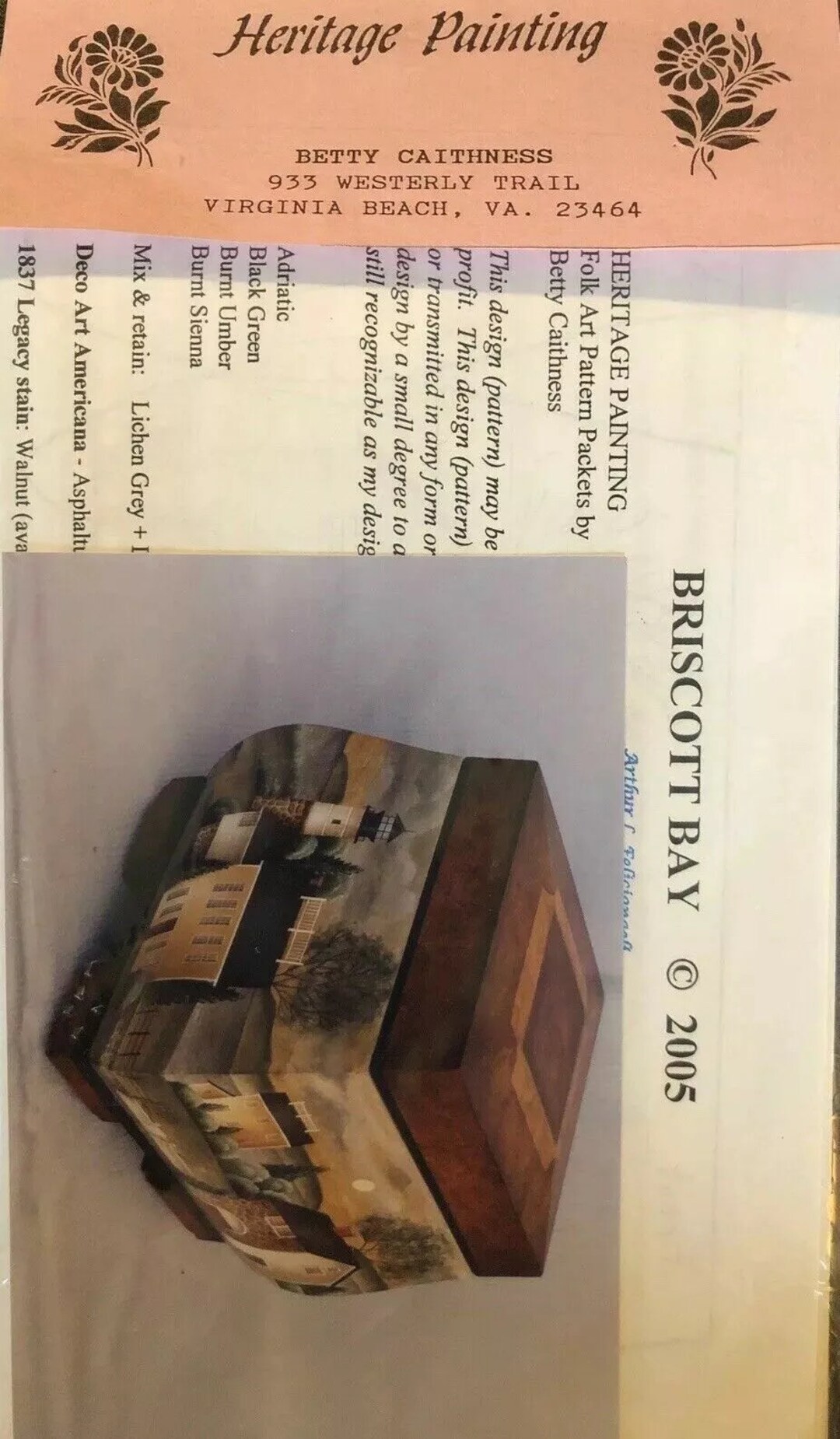 Vintage 2005 Decorative Tole Painting Pattern Packet: Briscott Bay by ...