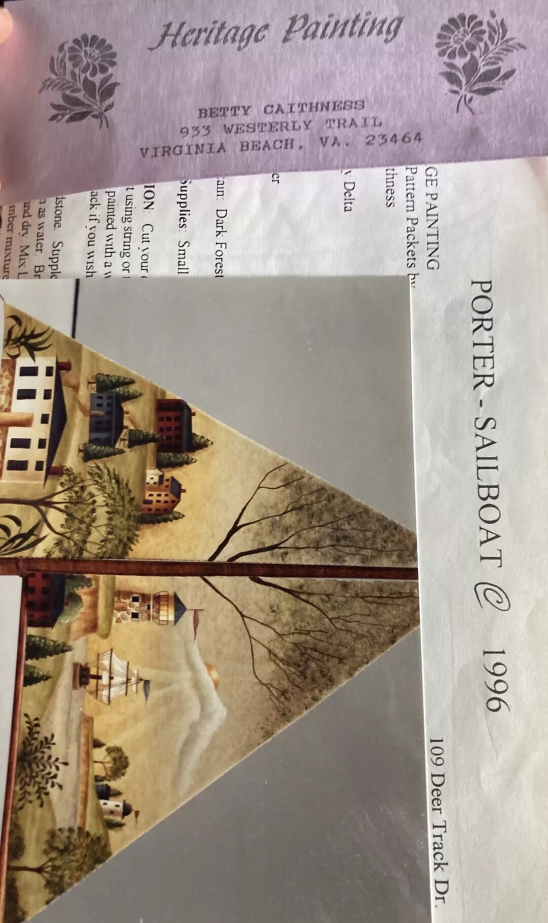 Decorative Tole Painting Pattern Packet: Porter Sailboat by Betty ...