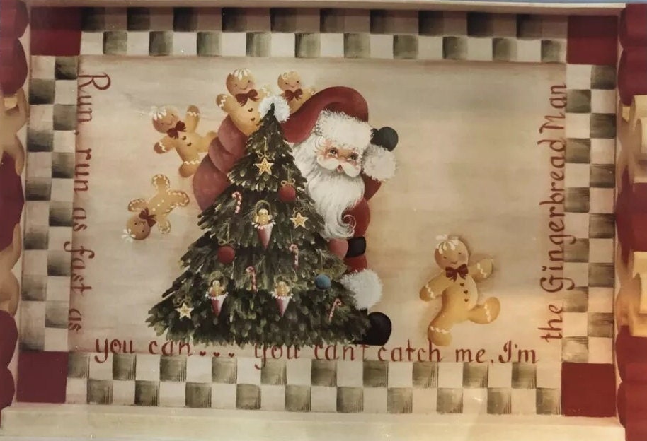 Vintage 1989 Tole Painting Pattern : Gingerbread Santa by Rosemary West ...