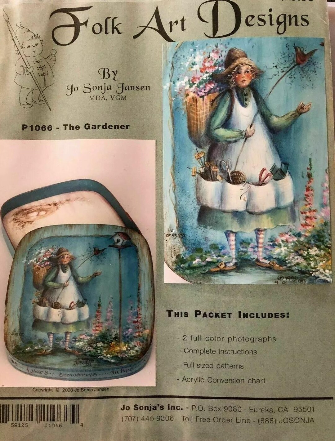 Vintage Tole Painting Pattern : the Gardener by Jo Sonja Jansen - Etsy