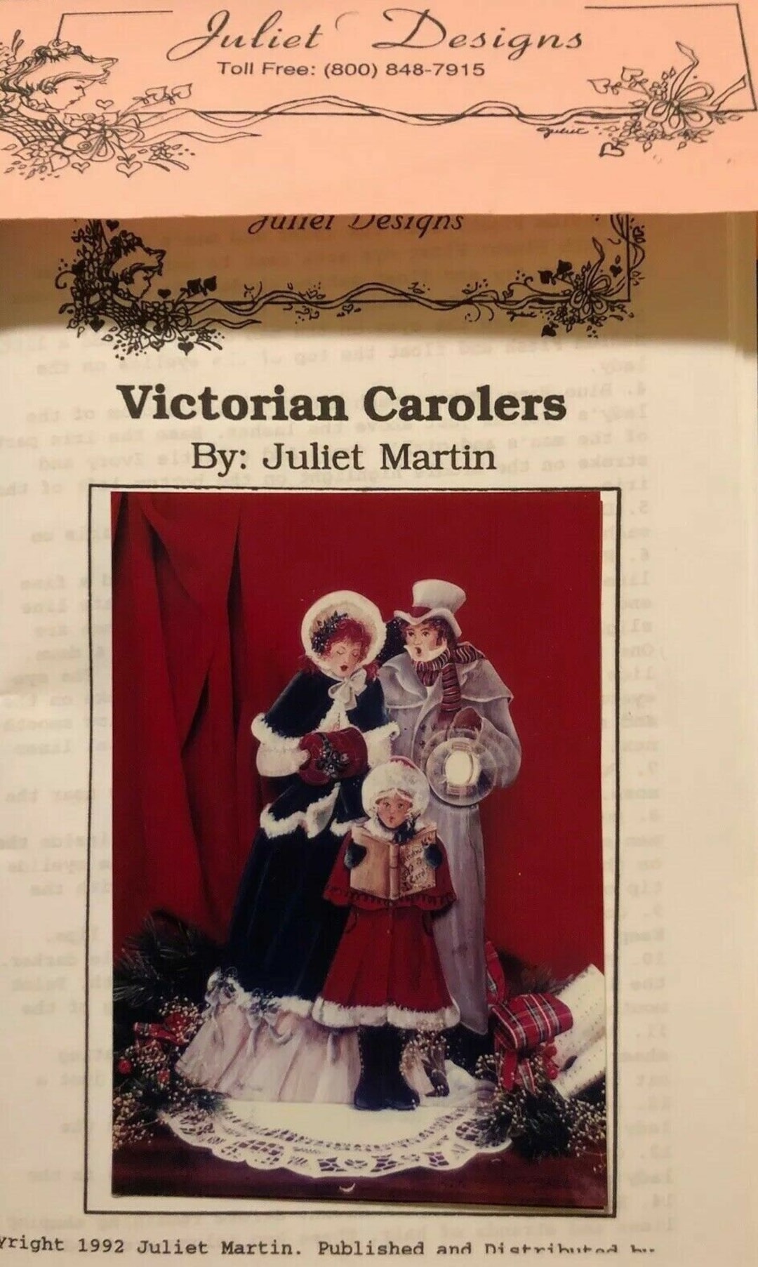 Decorative Tole Pattern Packet: Victorian Carolers by Juliet Martin - Etsy