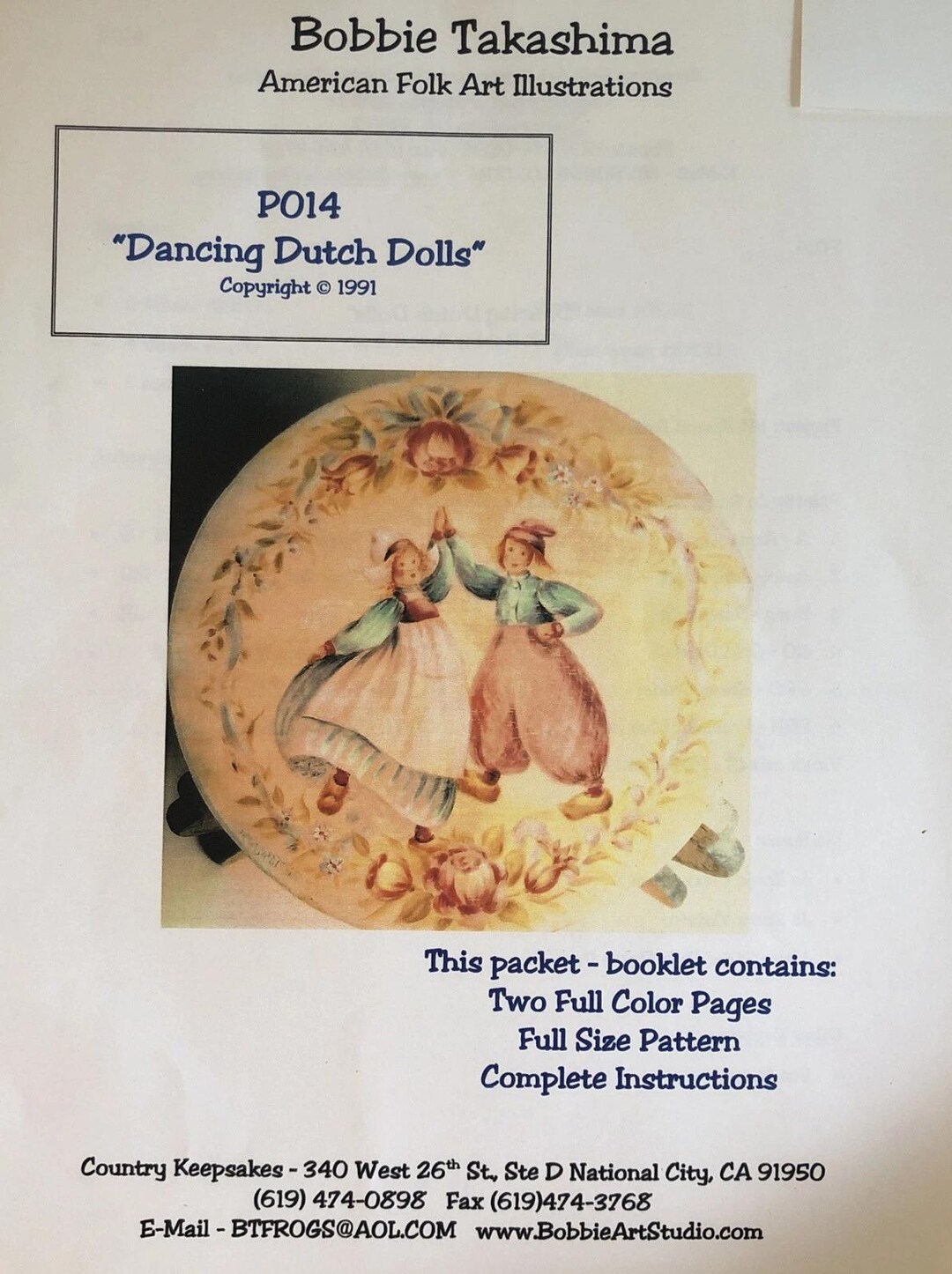 Vintage Tole Painting Pattern Packet: Dancing Dutch Dolls by Bobbie ...
