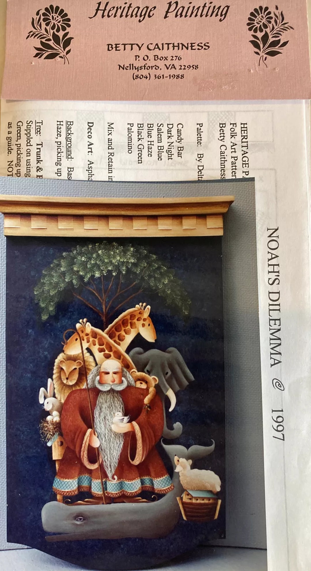 Vintage 1997 Decorative Tole Painting Pattern Packet: Noah's Dilemma by ...