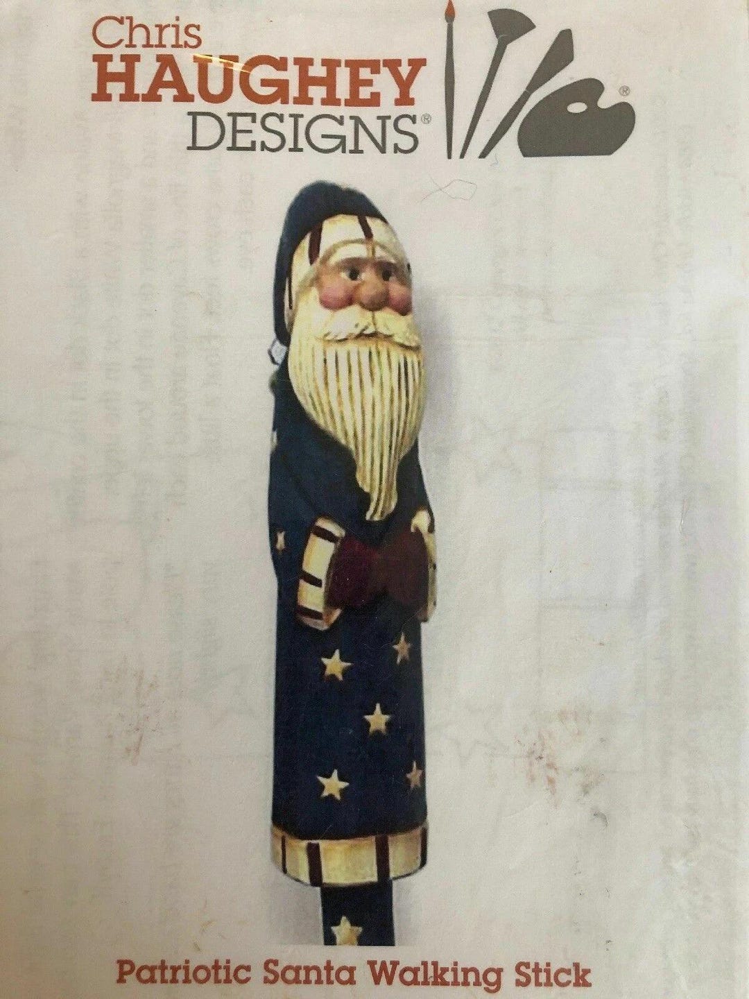 Tole Painting Pattern Packet: Patriotic Santa Walking Stick by Chris ...