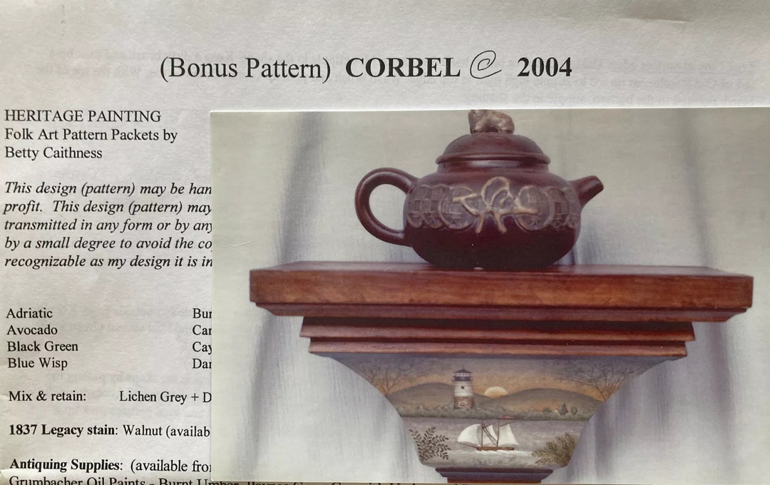 Vintage 2004 Decorative Tole Painting Pattern Packet: Corbel by Betty ...