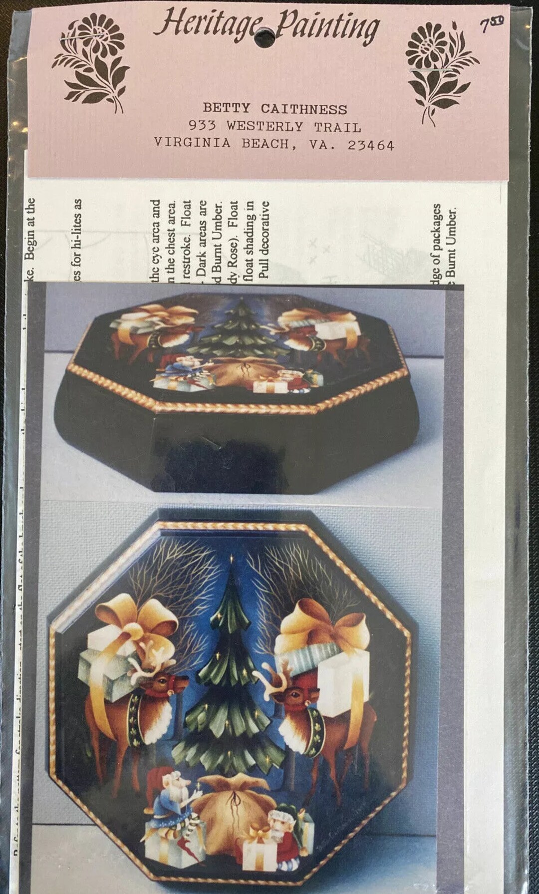 Tole Painting Pattern : Christmas Gift by Betty Caithness - Etsy